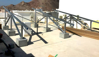 Aluminum Ground Mounting System On Flat Roof With Concrete Block-www ...